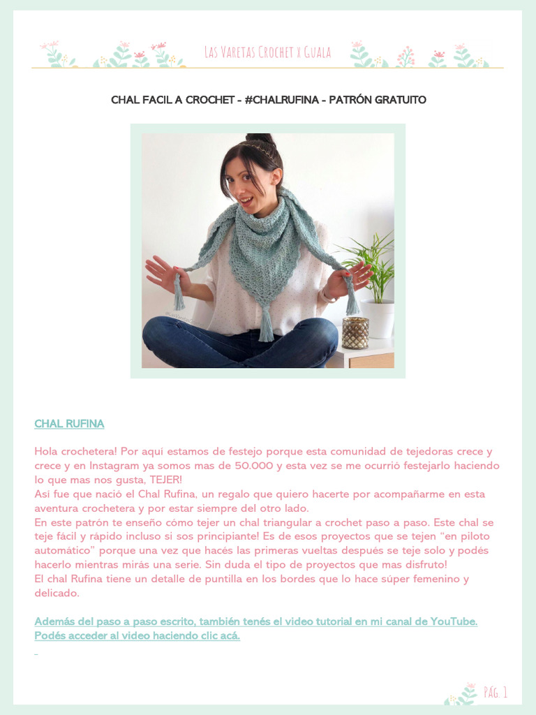 Patrón Chal Rufina - Por @LasVaretasCrochet | PDF