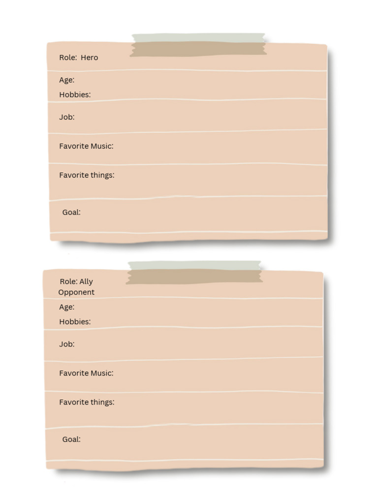 Character Interests Worksheet | PDF