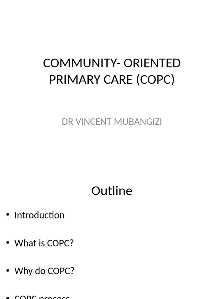 Community - Oriented Primary Care (Copc) 15 - 3 - 2023 | PDF | Health Care | Social Programs