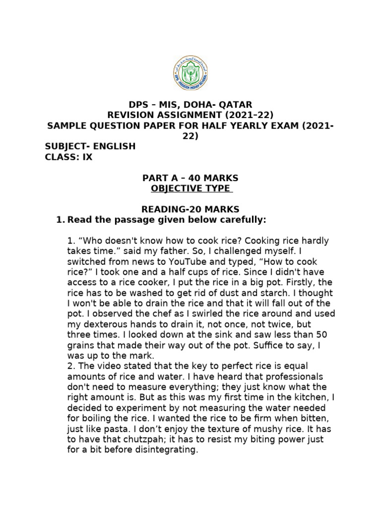 GR 9 Vacation Assignment | PDF