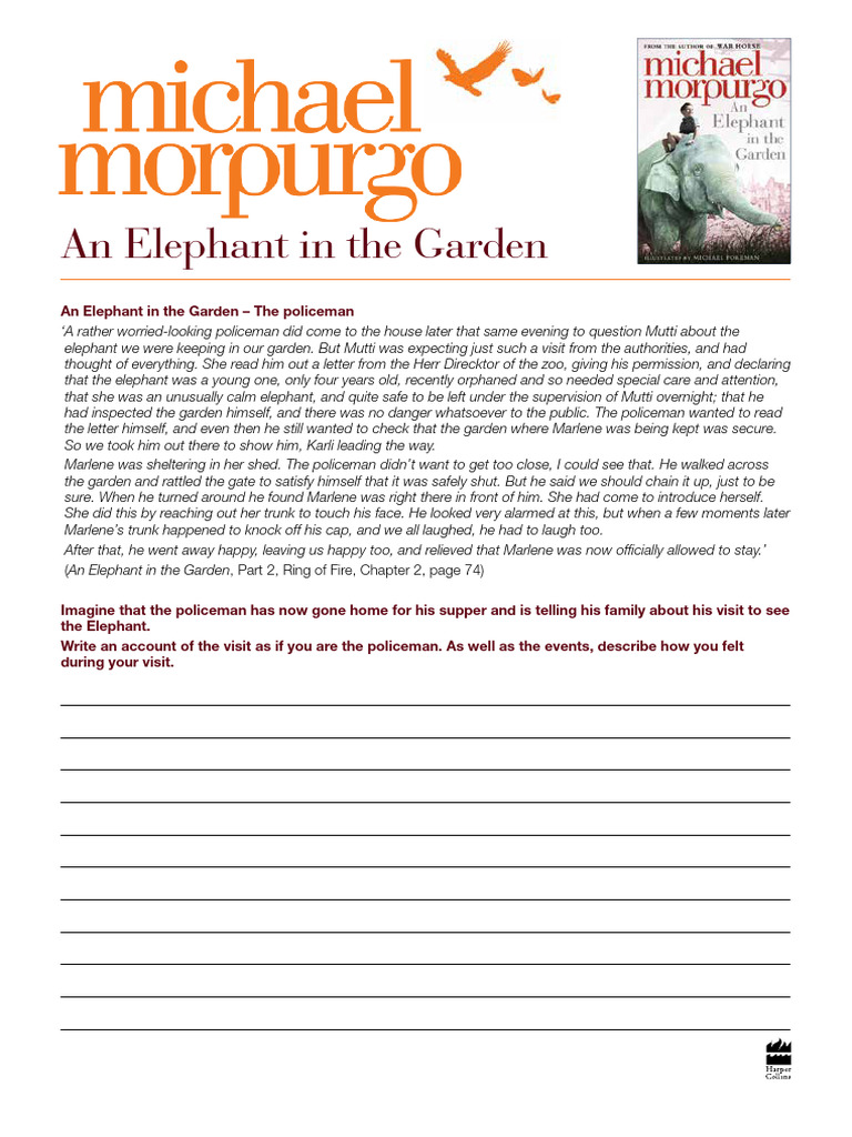Elephantinthegarden Activity Sheet3 | PDF