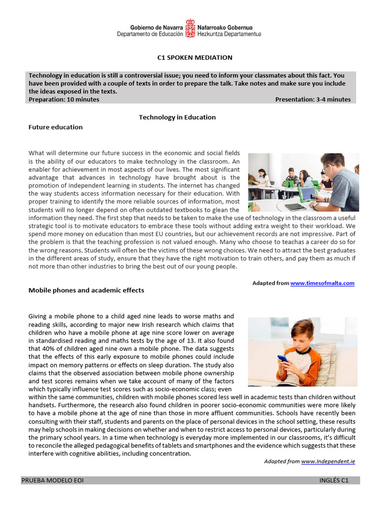 ING_C1_MO_MODELO | PDF | Mobile Phones | Teachers