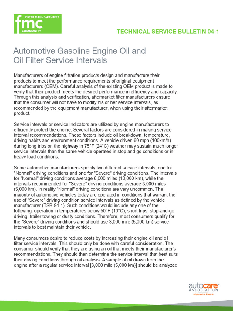 04 1 Automotive Gasoline Engine Oil and Oil Filter Service Intervals ...