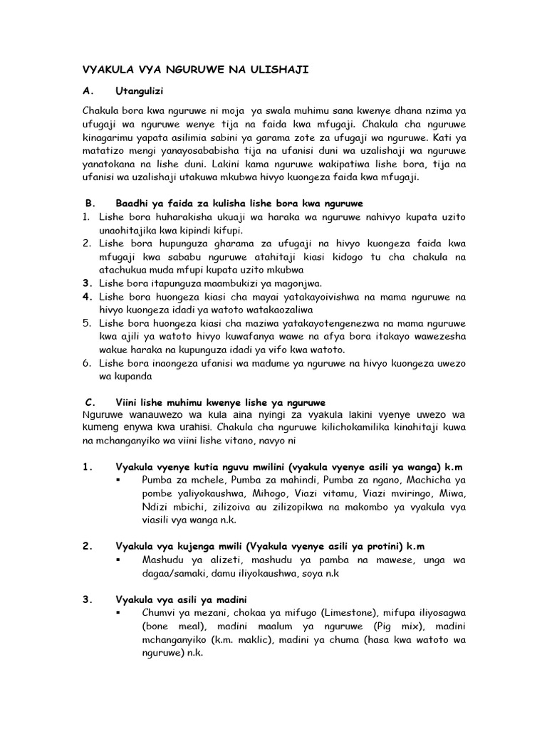 Chakula Cha Nguruwe | PDF
