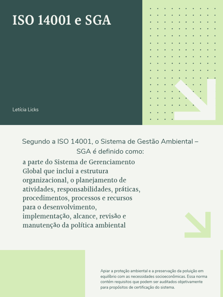 ISO 14001 e SGA | PDF | Ambiente natural