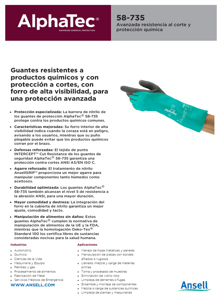 Alphatec 58 735 Pds MX | PDF | Guante