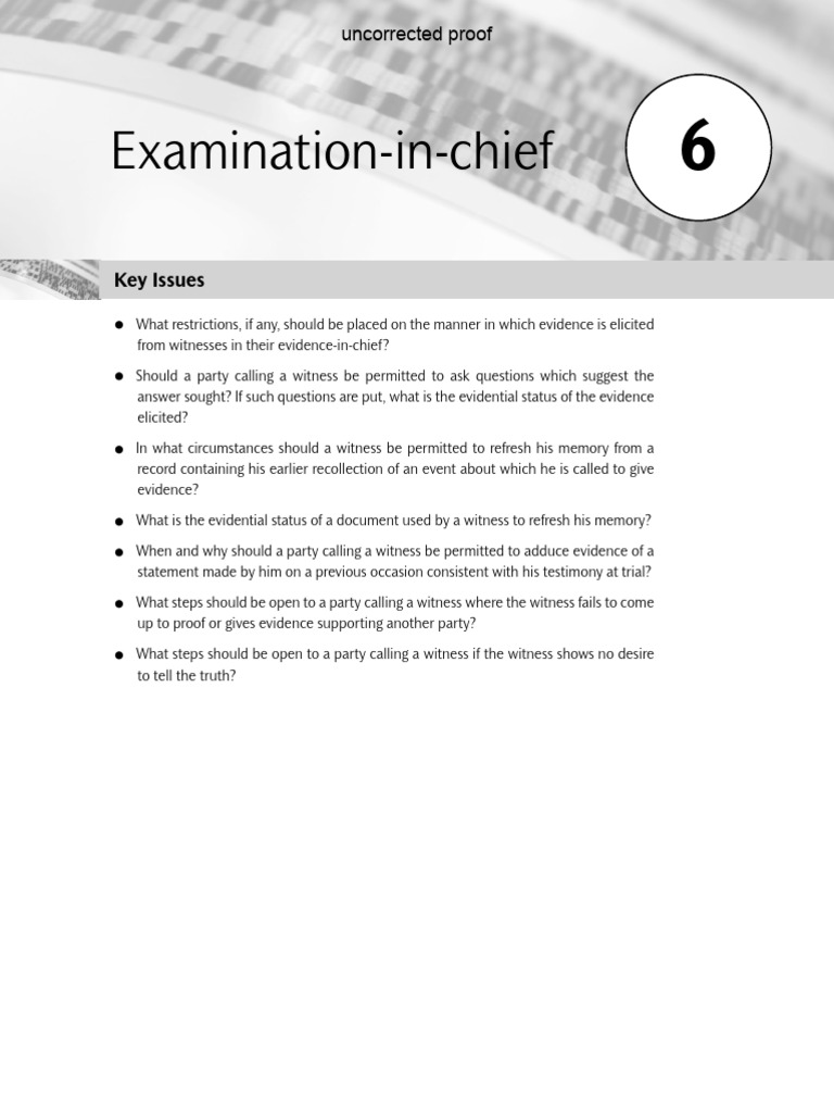 Examination-in-Chief Rules | PDF | Witness | Evidence (Law)