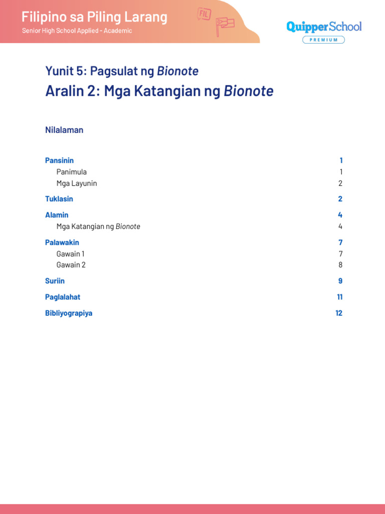 Bionote | PDF