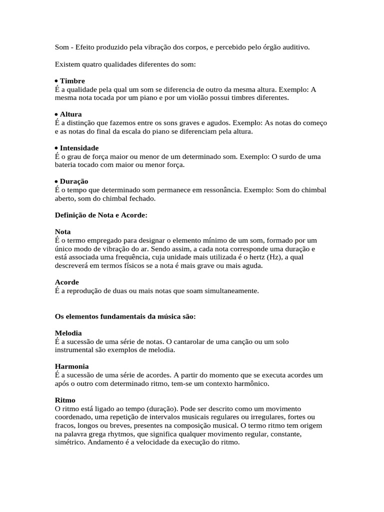 Parâmetros Do Som | PDF