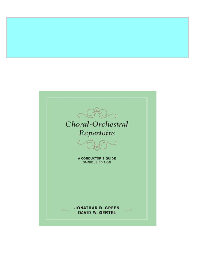 Full Download Choral Orchestral Repertoire A Conductor S Guide David