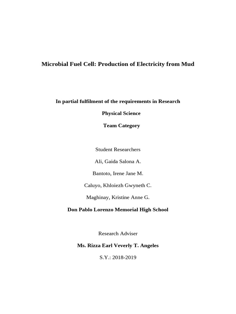 Microbial Fuel Cell | PDF | Combustion | Fuel Cell