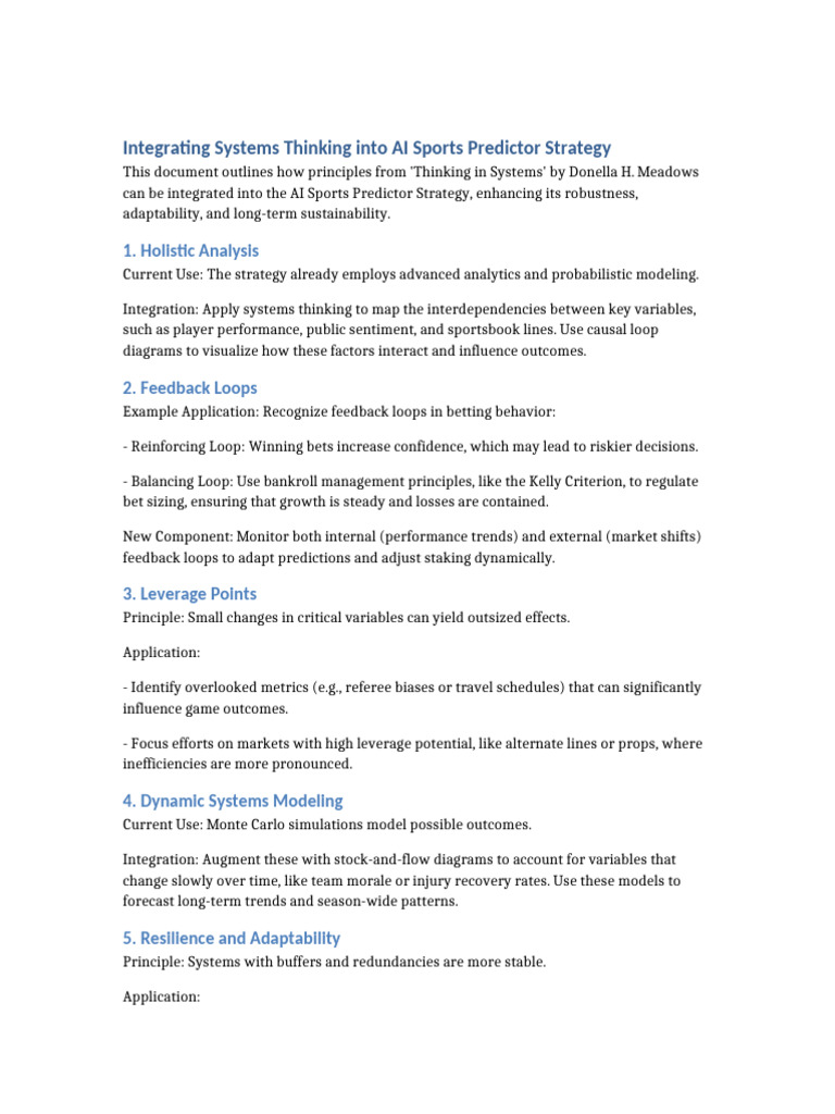 Integrating Systems Thinking Into AI Sports Strategy | PDF | Artificial Intelligence ...