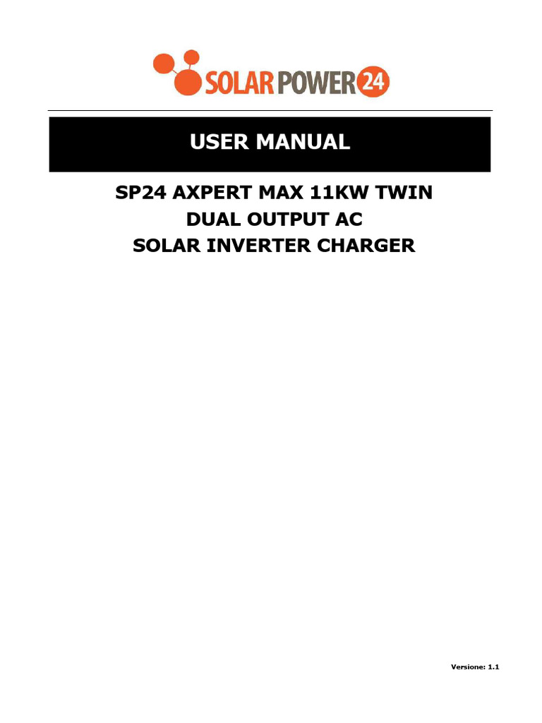 SP24 Axpert MAX 11K TWIN 20221207 EN | PDF | Battery Charger | Power Inverter