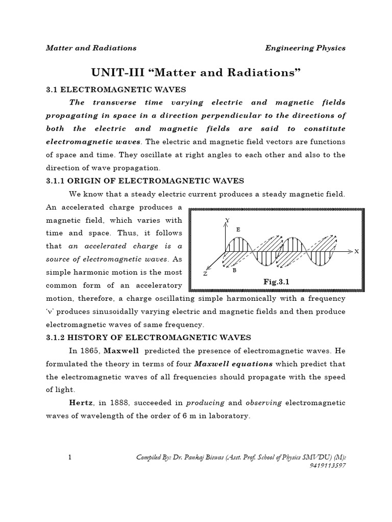 EP UNIT-III | PDF | Electromagnetic Radiation | Waves