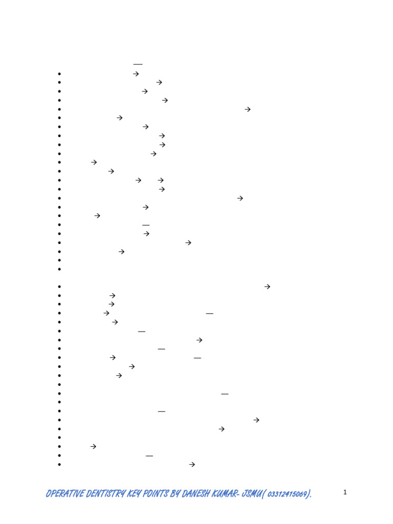 Operative Key Points by DANESH | PDF | Tooth Enamel | Human Tooth
