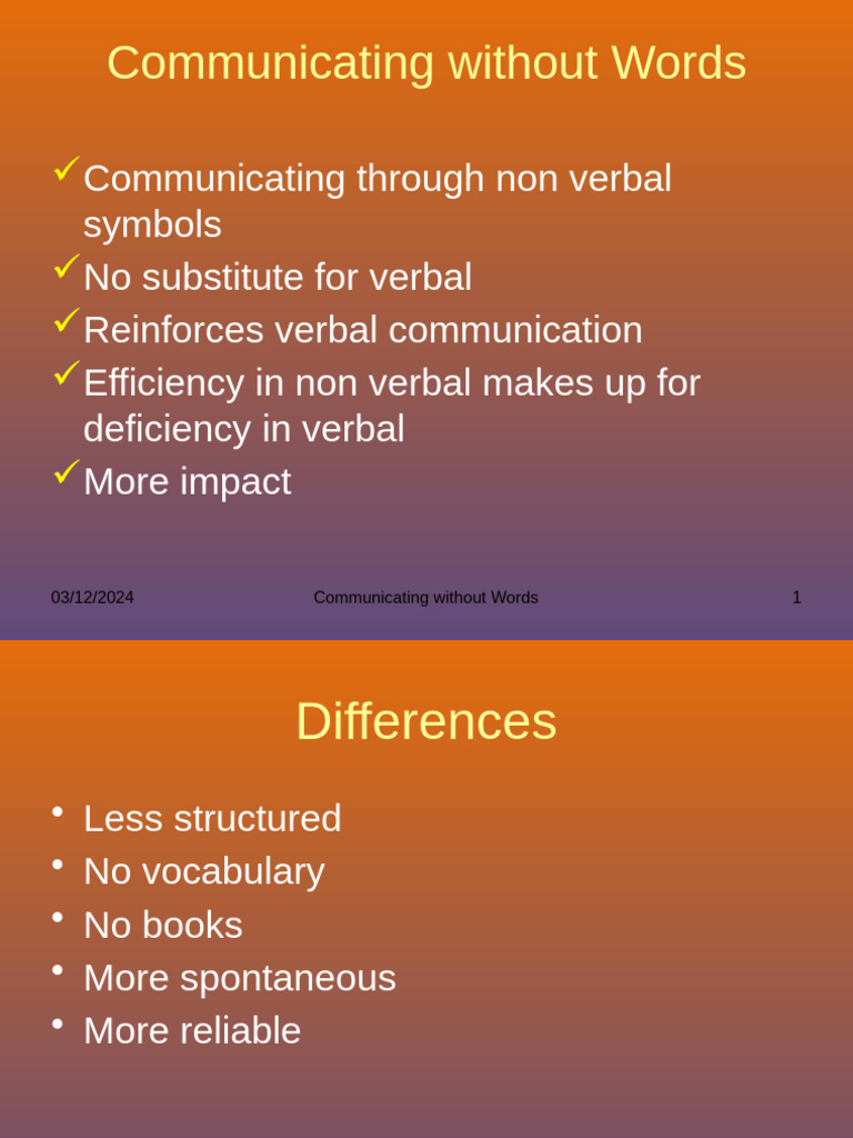 Communicating Without Words | PDF | Nonverbal Communication | Communication