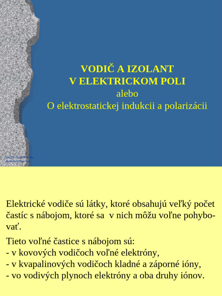 01-Vodic a Izolant v Elektrickom Poli | PDF