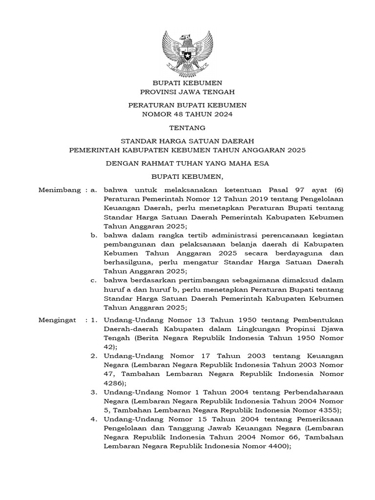 Perbup SHSD 2025 Salinan | PDF