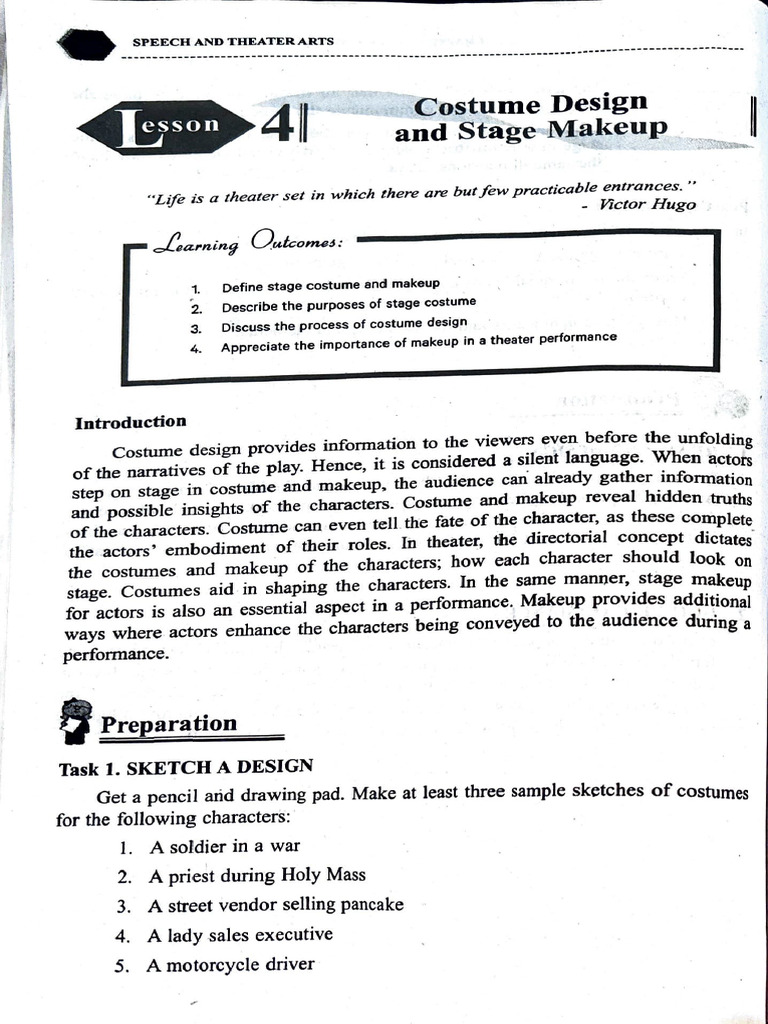 Costume Design and Stage Makeup Essentials | PDF | Costume Design | Costume