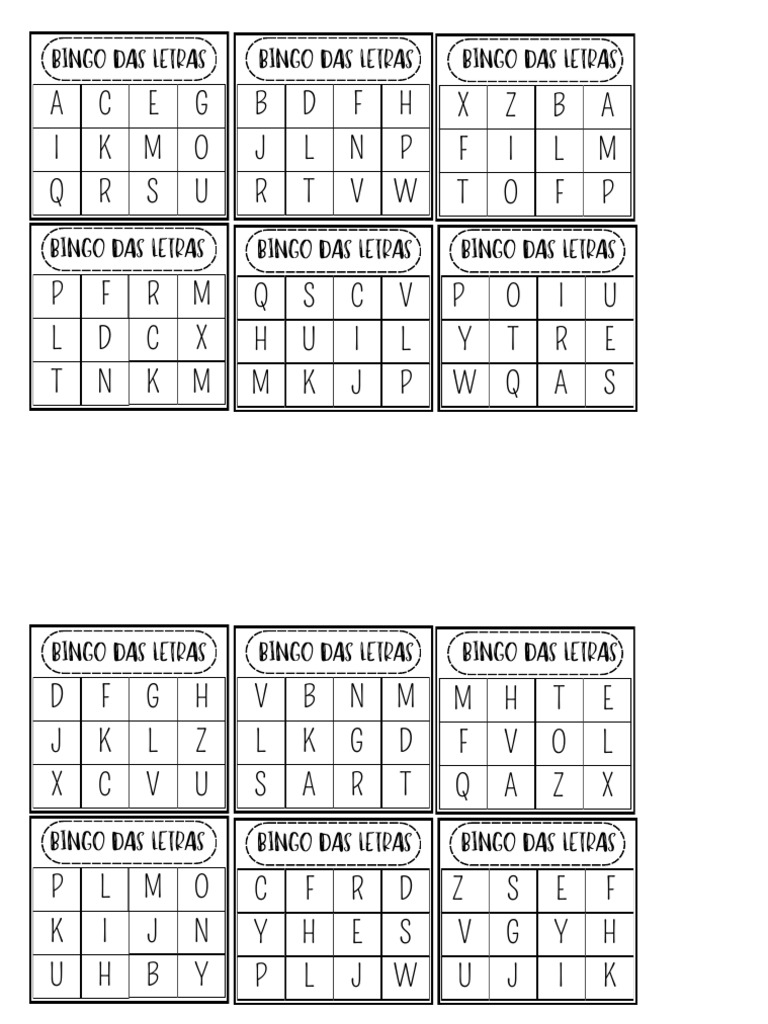 BINGO DAS LETRAS | PDF