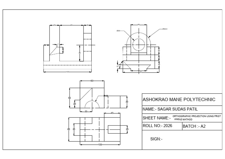 Orthographic Projection 1-Model | PDF