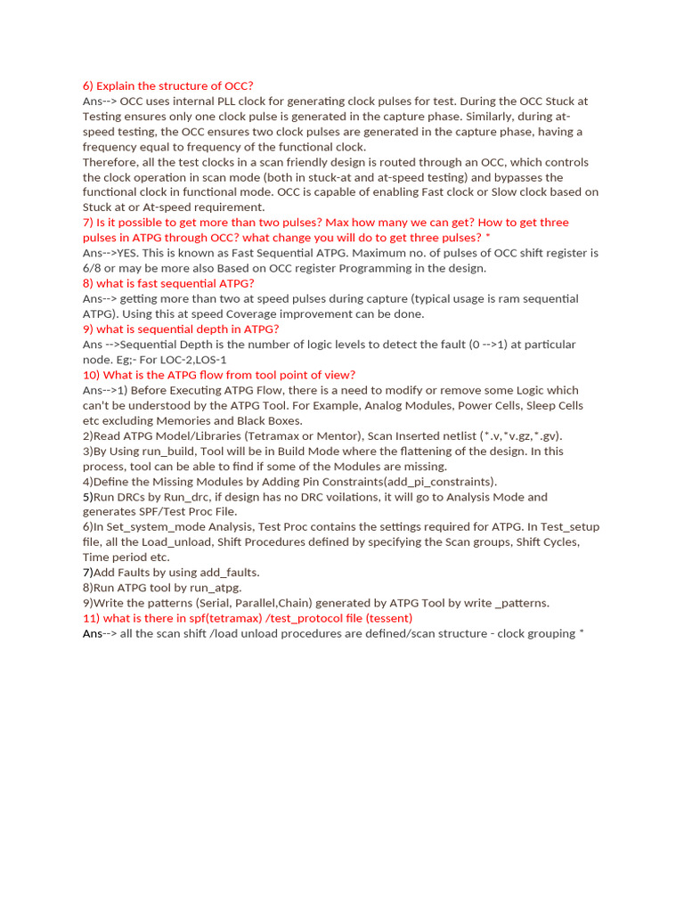 DFT Interview Questions 2 | PDF | Electronic Design | Digital Electronics