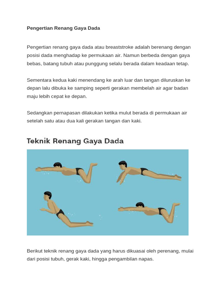 Pengertian Renang Gaya Dada | PDF