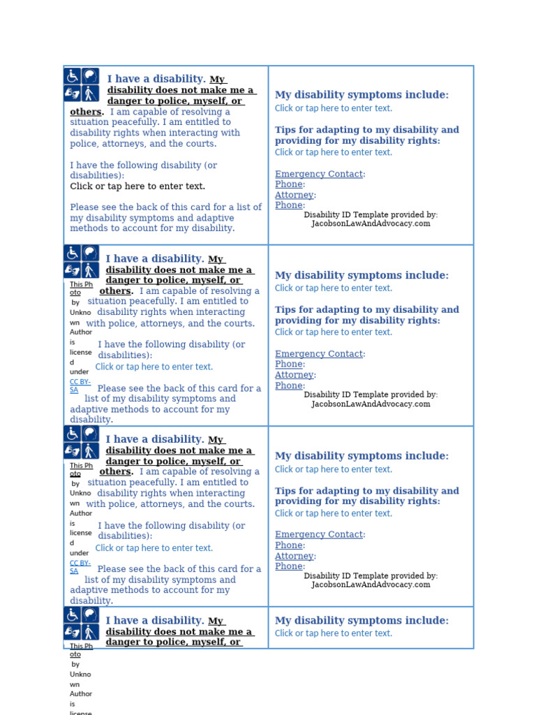 Jla Disability Id Card Template Computer Fill in to Upload | PDF ...