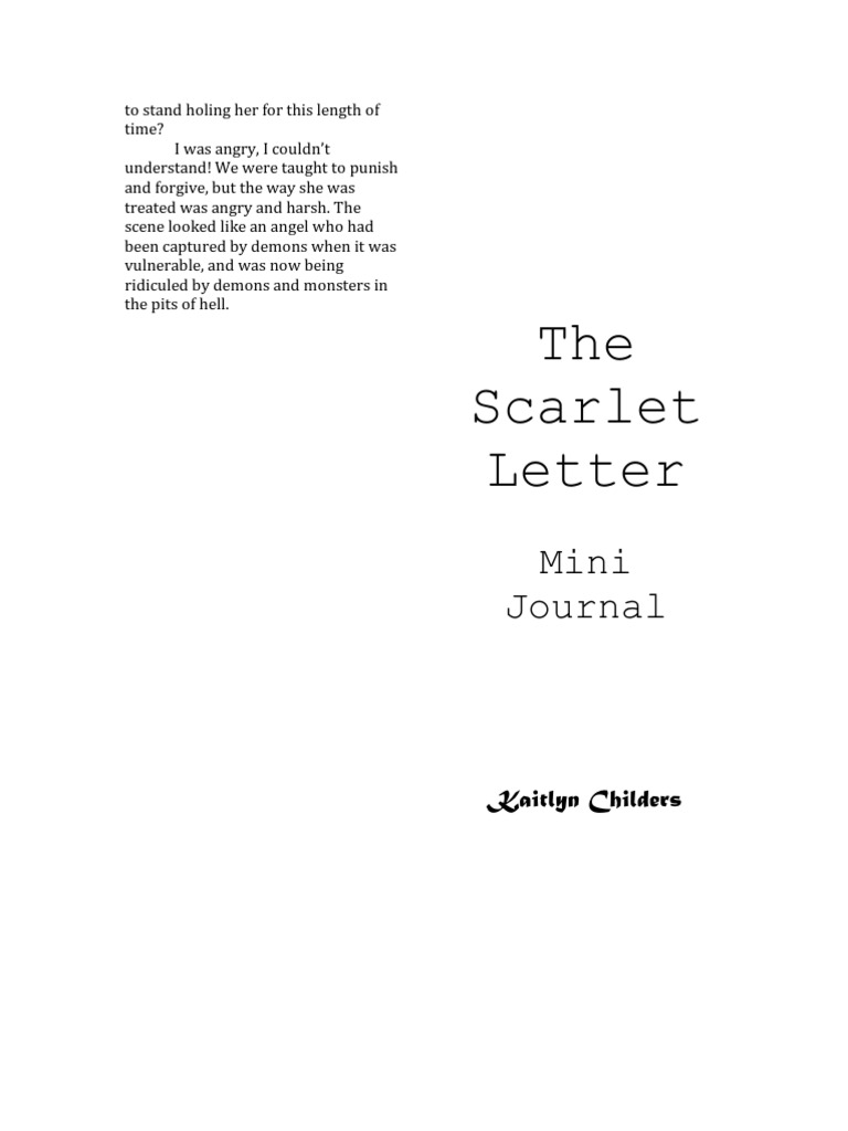 Scarlet Letter Journal 2 | PDF | Religion And Belief