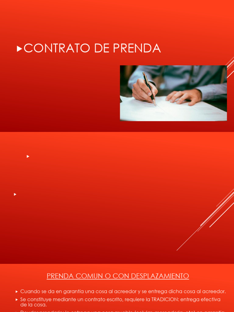 Contrato de Prenda: Tipos y Características | PDF | Pagos | Derecho privado