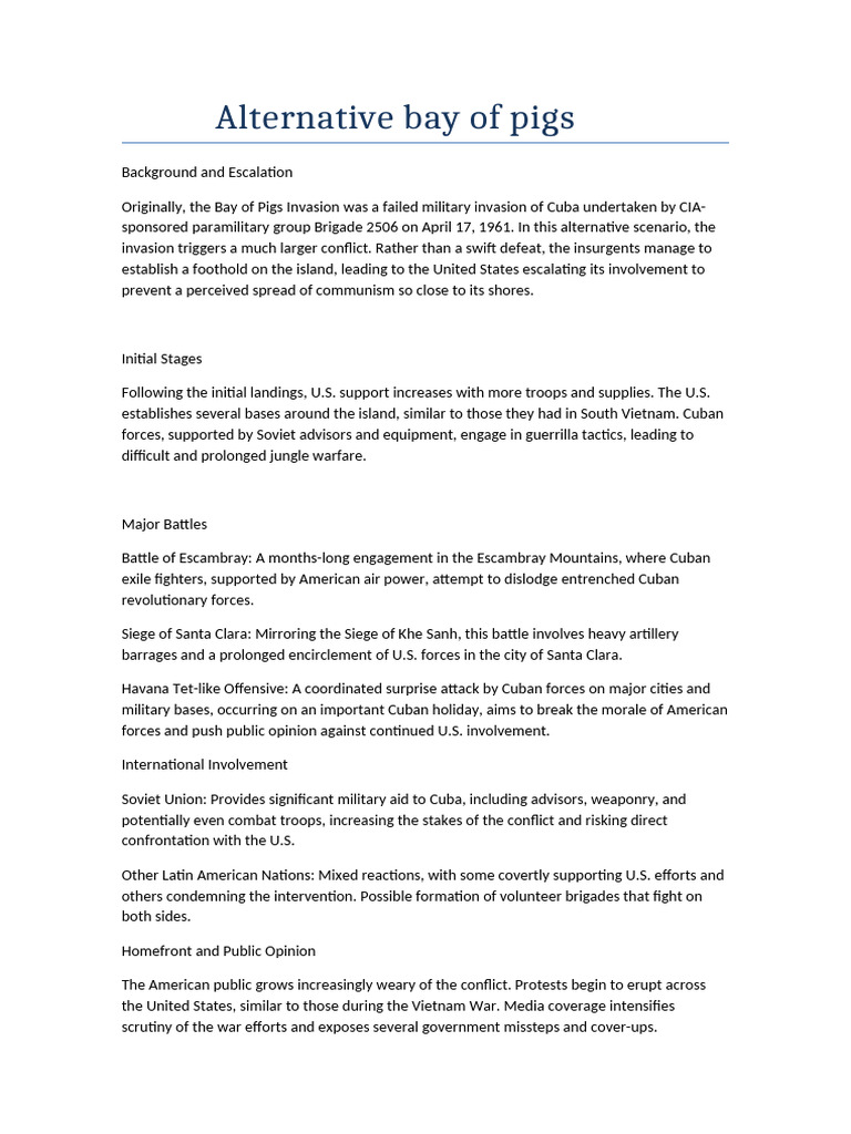 Alternative Bay of Pigs | PDF | Cuba | Military Operations
