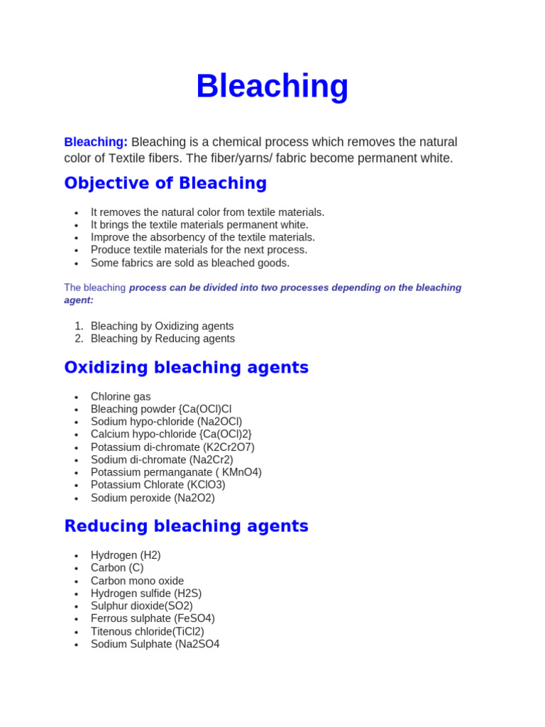 Bleaching | PDF