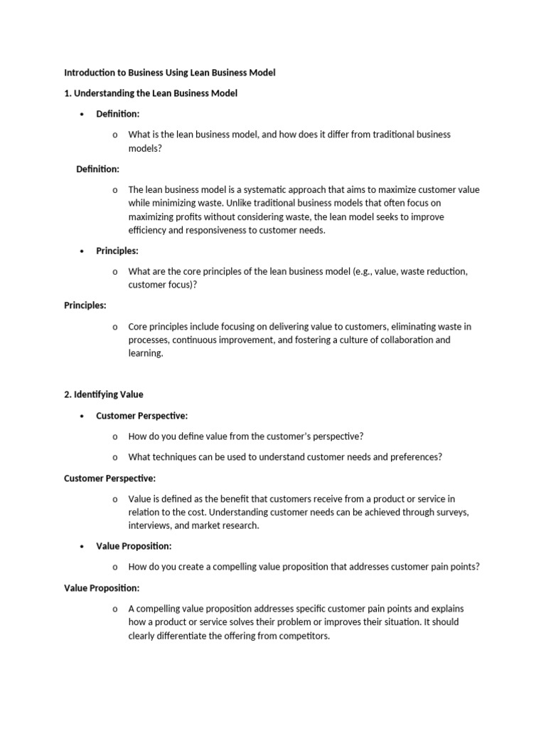Introduction to Business Using Lean Business Model | PDF | Performance ... Introduction to Business Using Lean Business Model | PDF | Performance ...