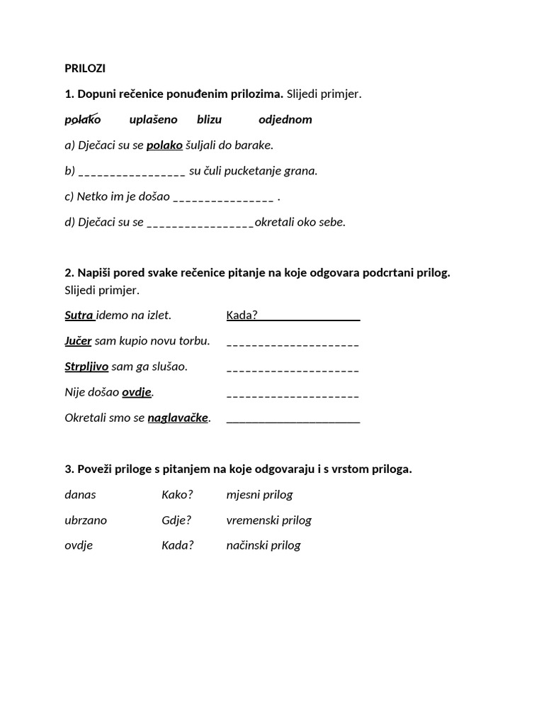 Prilozi Vježba | PDF