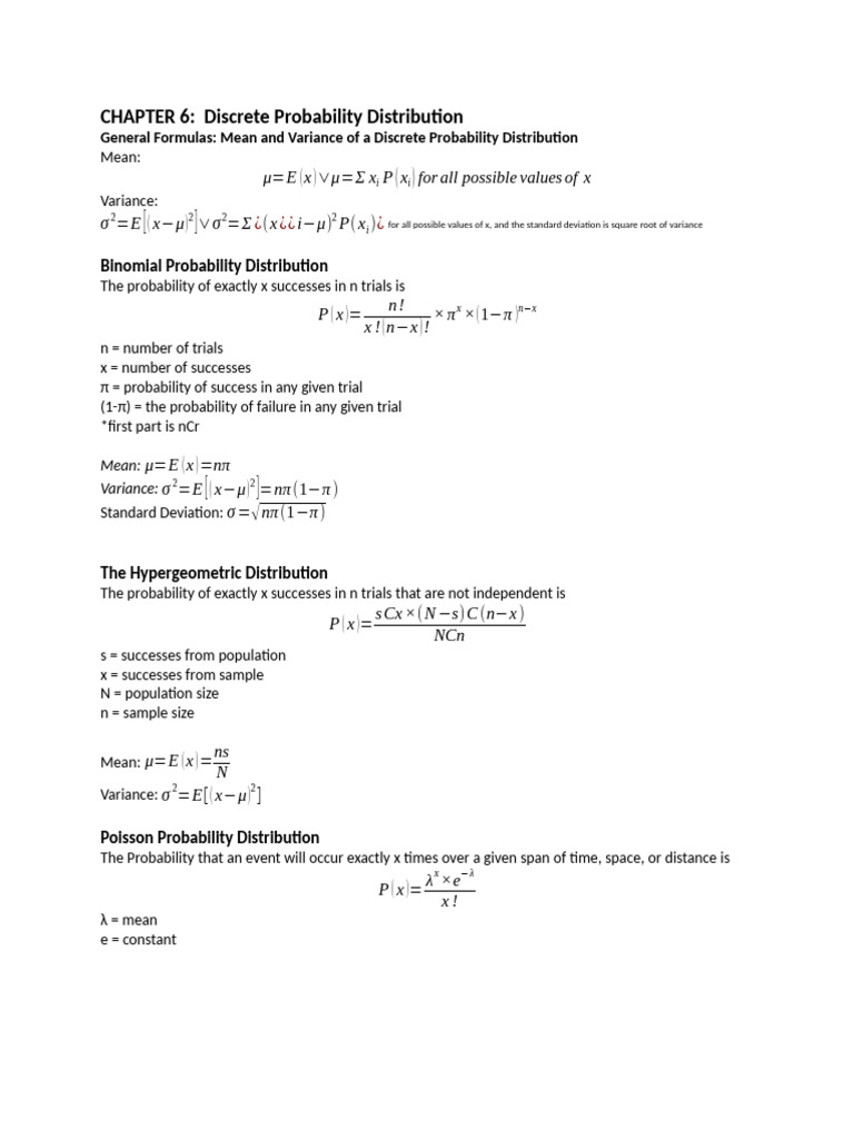 BusMath-Formulas | PDF | Standard Error | Errors And Residuals