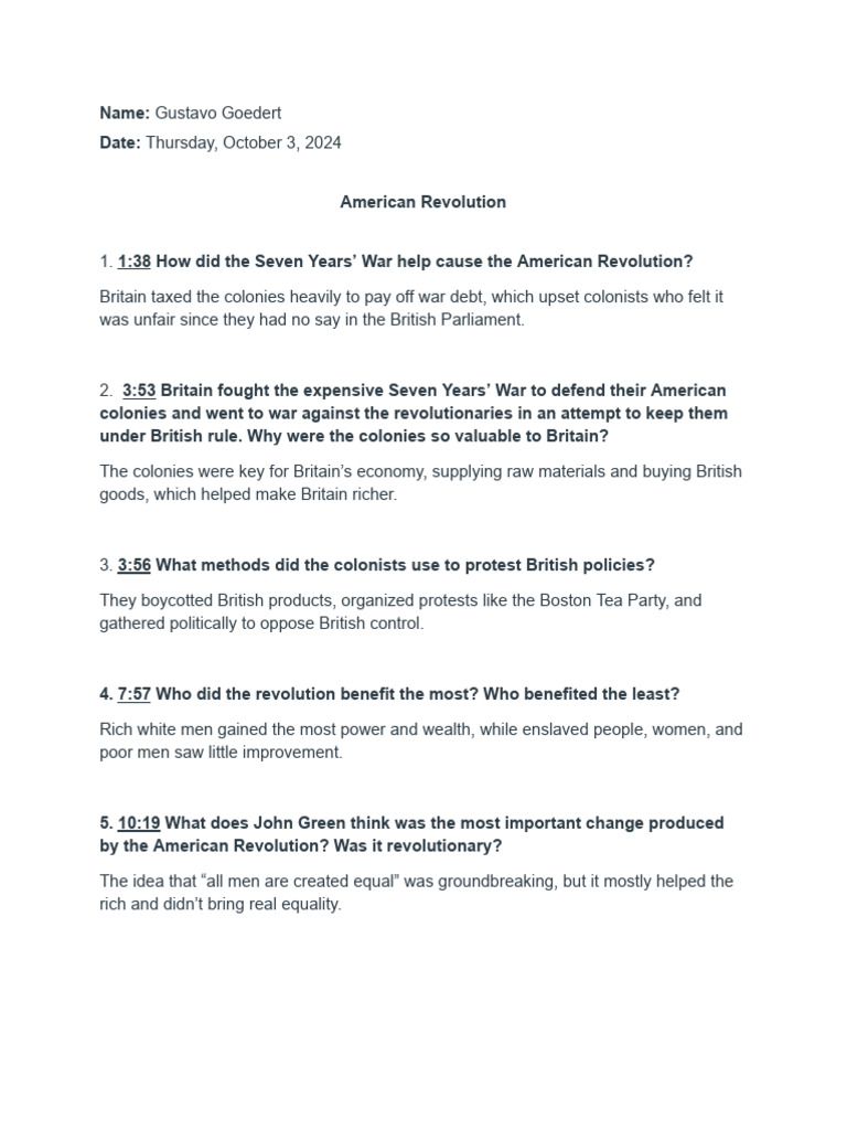 American Revolution | PDF