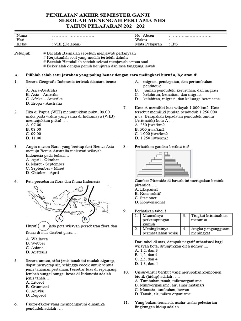 Soal PAS IPS Kelas 8 Semester 1 | PDF