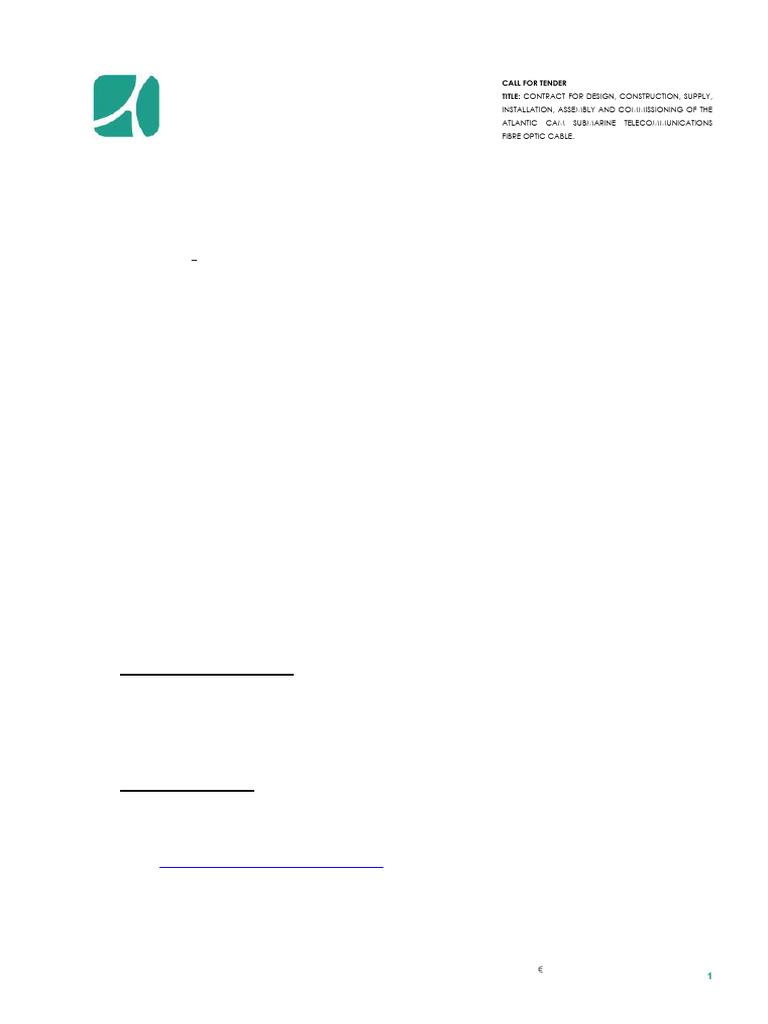 Atlantic CAM Submarine Cable Tender | PDF | Specification (Technical ...