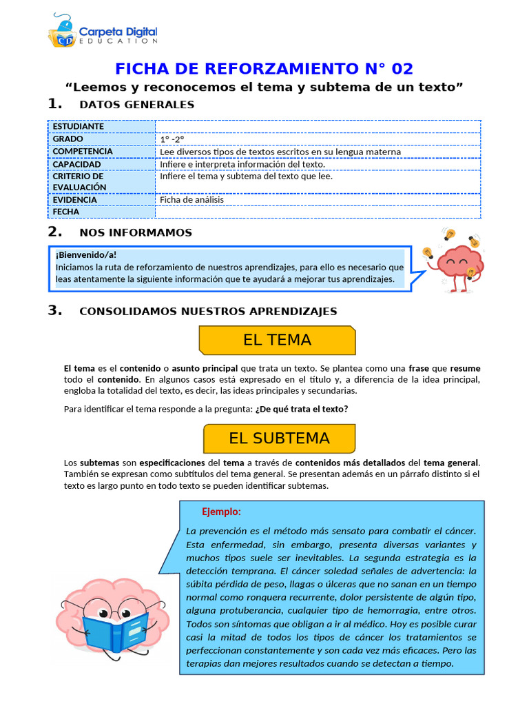 Reconocimiento de Temas y Subtemas | PDF | Amor | Calendario