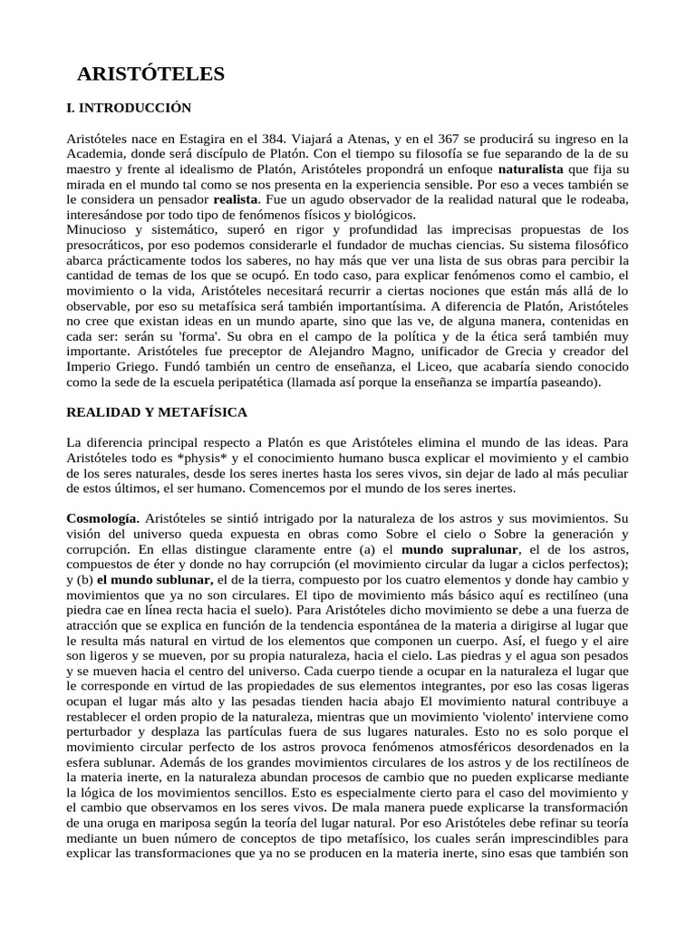 Aristóteles H | PDF | Aristóteles | Existencia