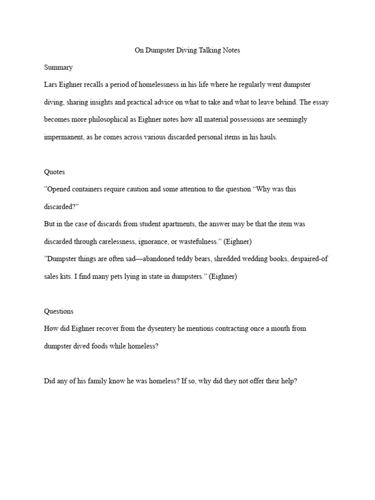 Dumpster DIving | PDF