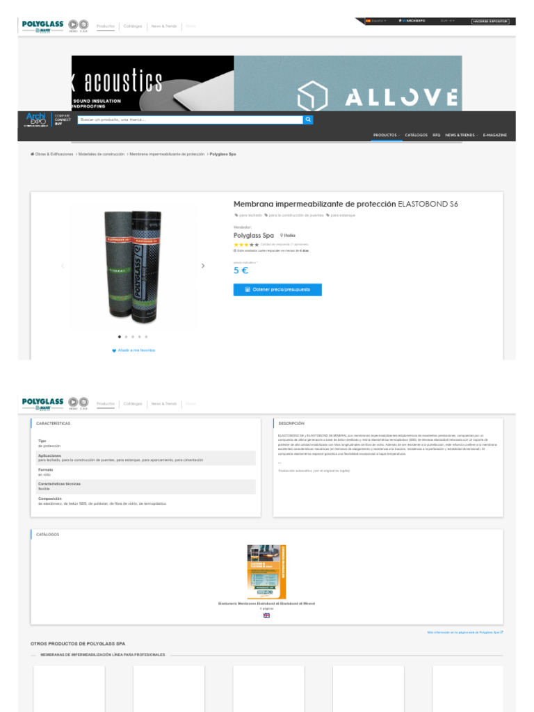 Membrana Impermeabilizante de Protección - ELASTOBOND S6 - Polyglass ...