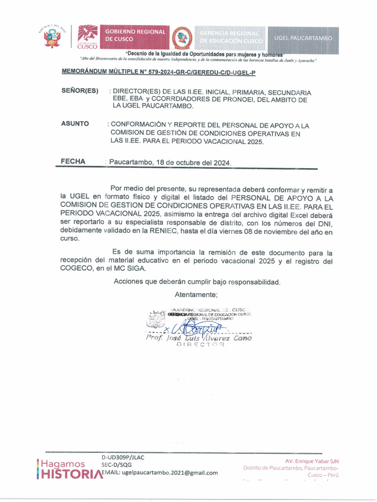 Memorandum Multiple #579-2024 | PDF