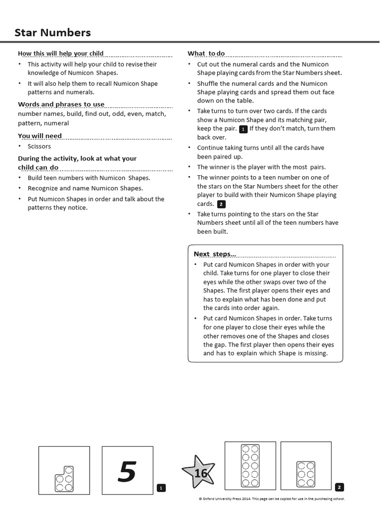 Yr 2 Star Numbers | PDF | Ephemera | Playing Cards