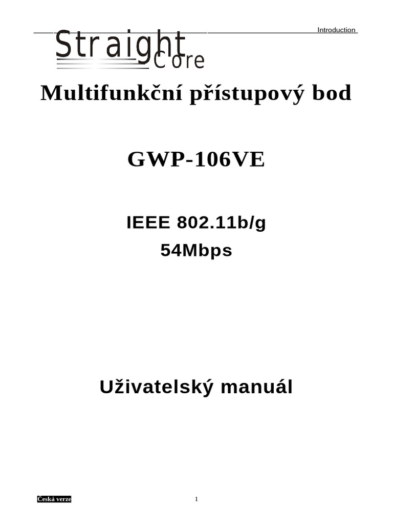 GWP-106VE-manual CZ - Final | PDF