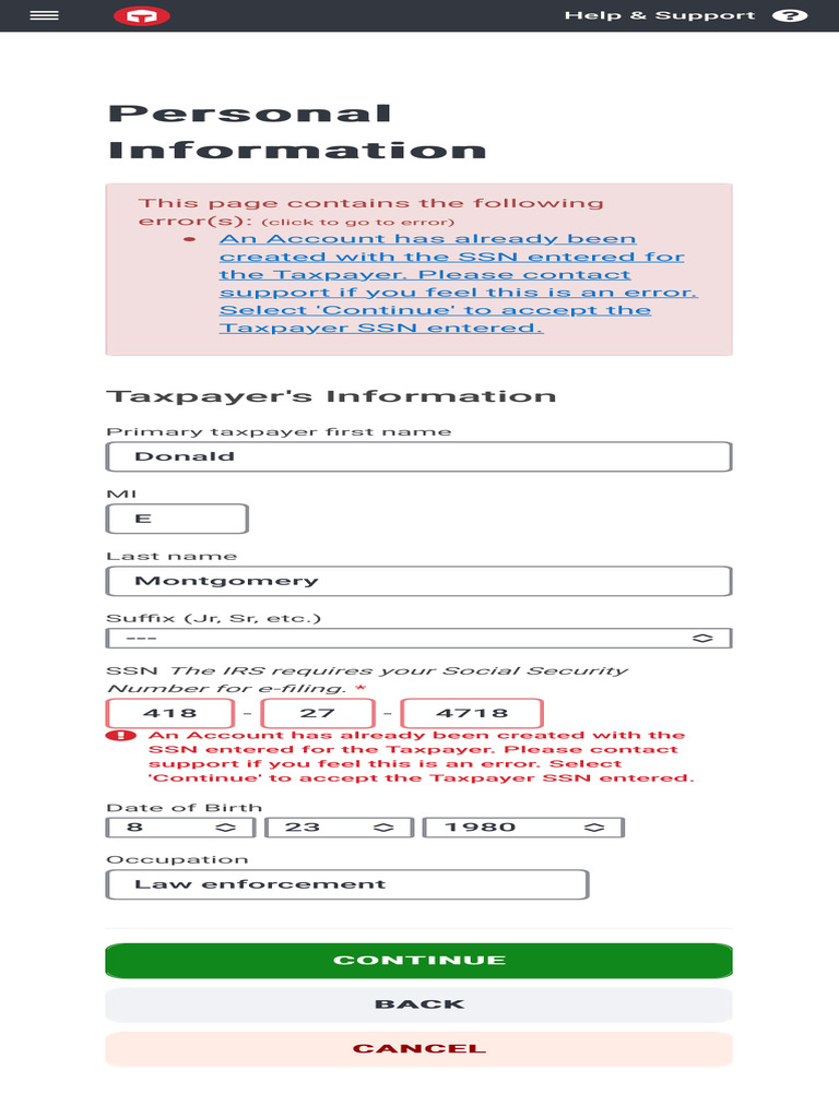 TaxSlayer - Personal Information | PDF