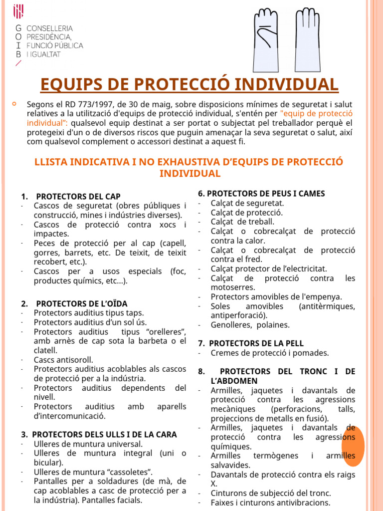 Equips de Proteccio Individual | PDF