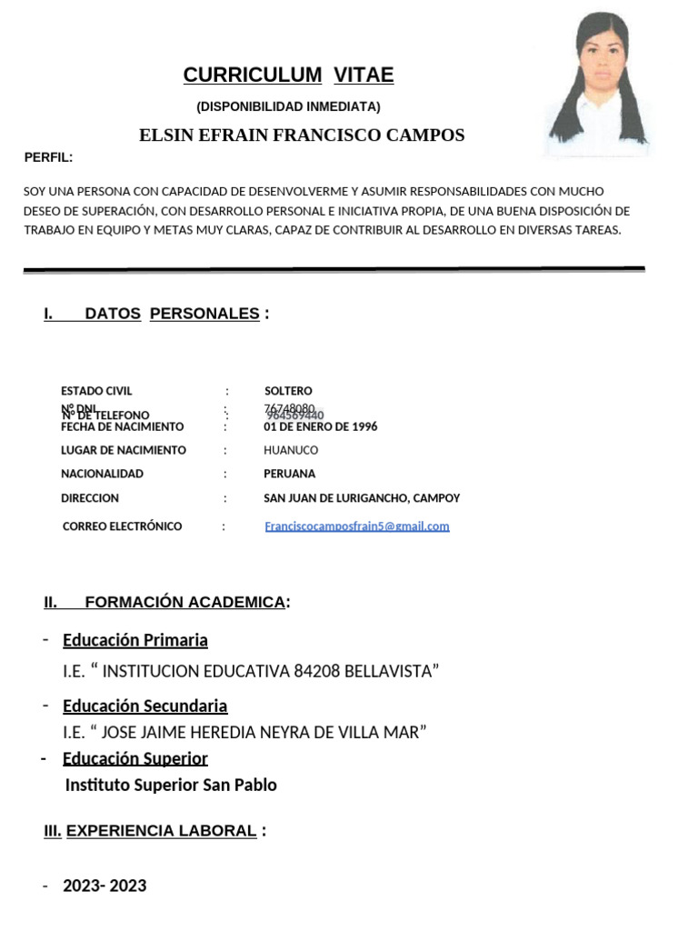 CURRICULUM VITAE Tania | PDF
