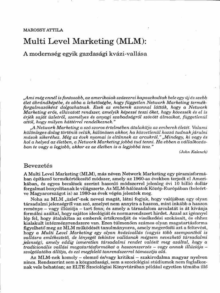 Multi Level Marketing (MLM) | PDF
