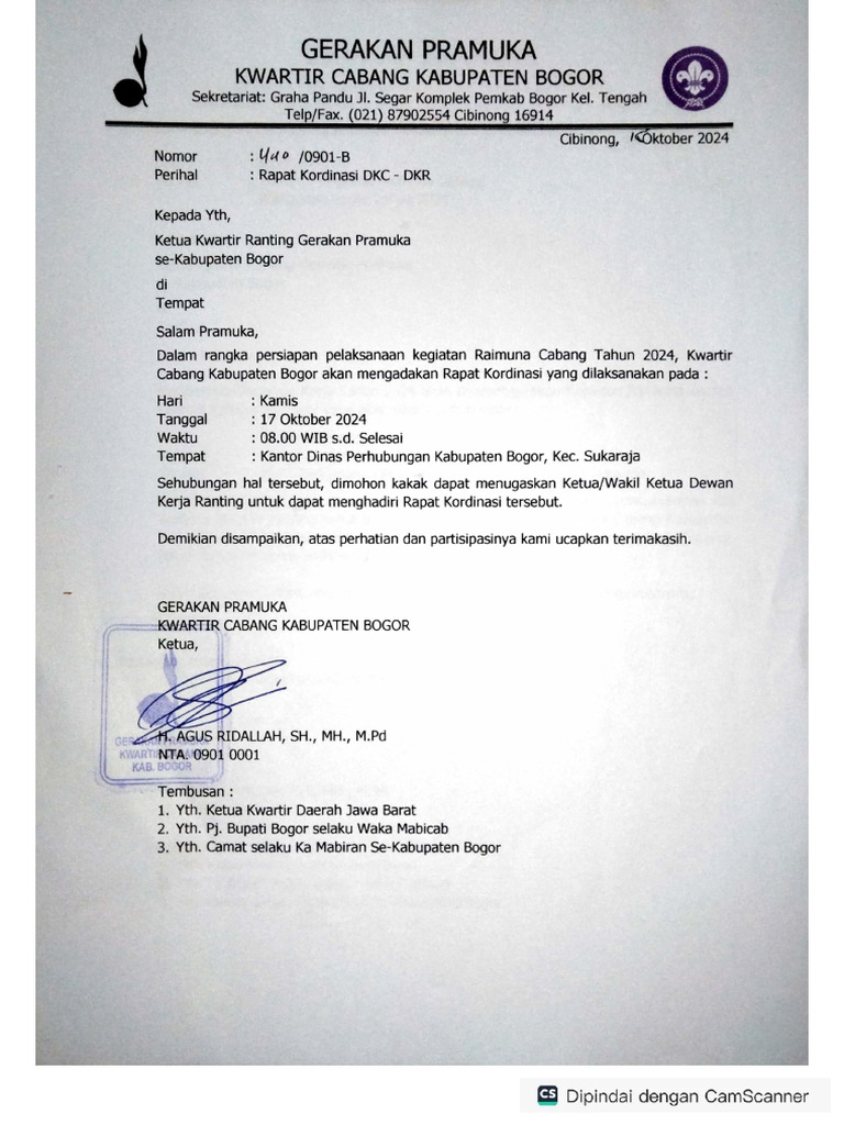 Surat Rakor DKC-DKR | PDF